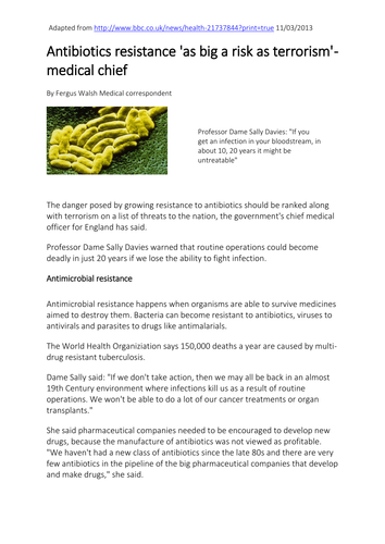 New AQA (9-1) GCSE Biology IVE:Antibiotic Resistance (4.6.3.7 ...