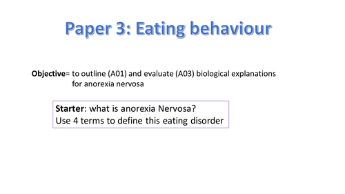 AQA A level Psychology( from 2015): paper 3: EATING BEHAVIOUR - FULL ...