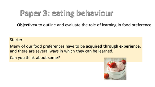 AQA A level Psychology( from 2015): paper 3: EATING BEHAVIOUR - FULL ...