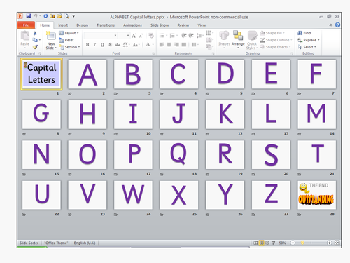 Alphabet: Presentations, Capital/lower case letters, Interactive ...