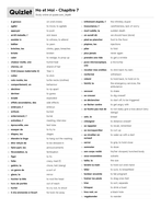 No et moi - vocabulary - Chapters 6 to 10 (FREE) | Teaching Resources