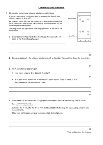 Paper Chromatography | Teaching Resources