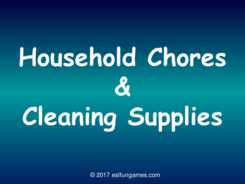 Household Chores-Cleaning Supplies PowerPoint Slideshow | Teaching ...