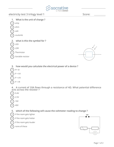 AQA physics GCSE 9-1 exam style multiple choice revision questions for ...