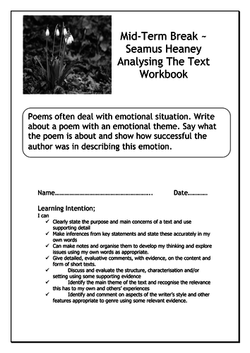 Themed Unit - Poetry of Loss | Teaching Resources