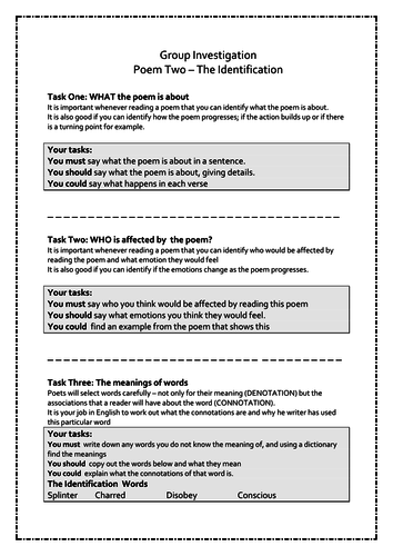 Themed Unit - Poetry of Loss | Teaching Resources