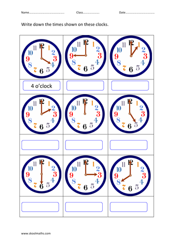 Reading and Telling Time - Year 1, Key stage 1 | Teaching Resources