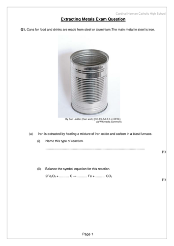 Extracting Metals | Teaching Resources