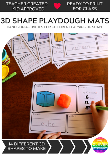 3D Shape Playdough Mats | Teaching Resources