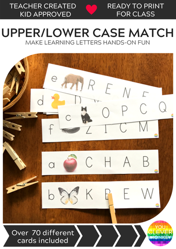 Upper and Lower Case Letter Match Strips | Teaching Resources
