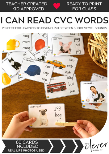 CVC 'I Can Read' Word Cards | Teaching Resources