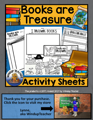 Books are Treasure Activity Sheet Book Care Activities | Teaching Resources