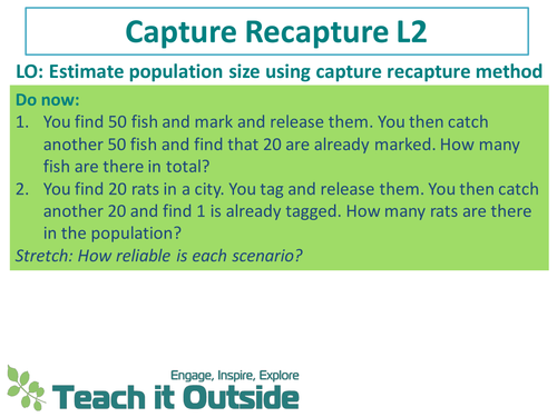 Capture Recapture Snail Investigation | Teaching Resources