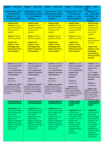 AQA History Paper 1 Full Guidance and Question Structure Strips ...