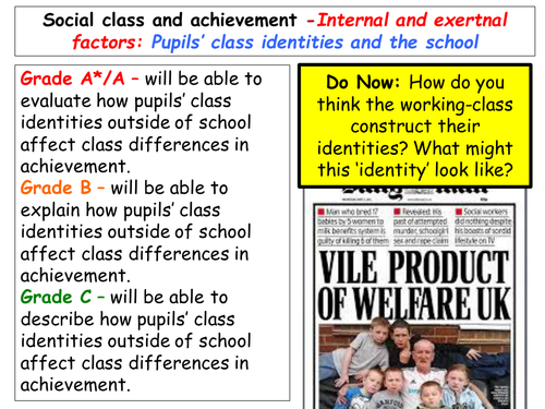 AS Sociology Education - Class Differences in Achievement - Internal ... AS Sociology Education - Class Differences in Achievement - Internal ...