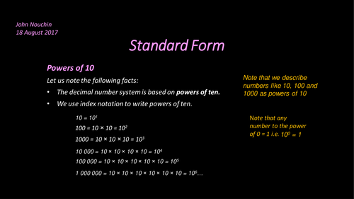 Standard Form | Teaching Resources