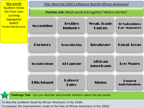 USA: Were the 1920’s a Boom or Bust for African Americans? (L17 ...