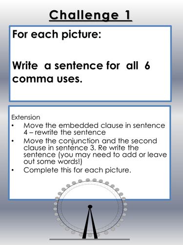 The London Eye Mystery - Lesson 2 - clauses and commas FREE SAMPLE ...
