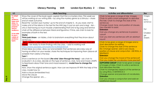 The London Eye Mystery - Lesson 4 - to be able to use a variety of ...
