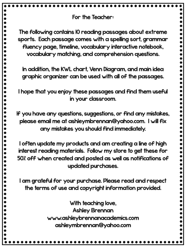 High Interest Guided Reading Passages - Extreme Sports | Teaching Resources