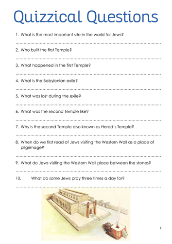 Eduqas: Study of Judaism: The Temple and Jewish Persecution: Whole ...