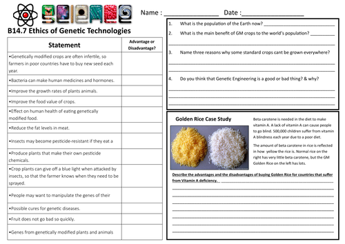 Ethics of Genetic Technologies - AQA GCSE (4.6.2) (B14.7) | Teaching ...