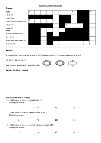 Gcse Revision Worksheet Multiples Factors And Primes Teaching Resources