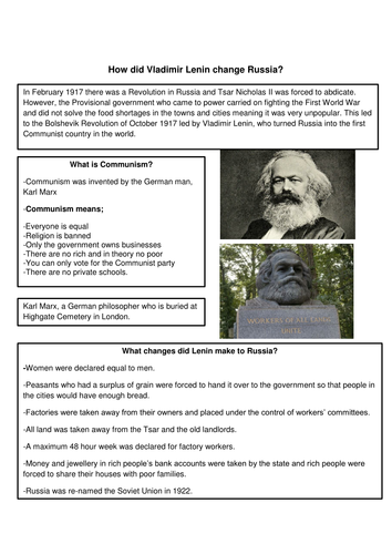 Lesson 3 - Rise of the Dictators - Russian Revolution and Lenin ...