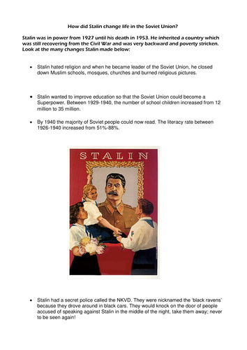 Lesson 6 - Rise of the Dictators - Joseph Stalin - Hero or Villain ...