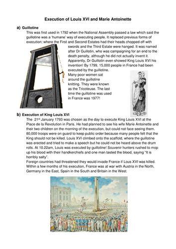 Lesson 9 - Trial and Execution of Louis XVI | Teaching Resources
