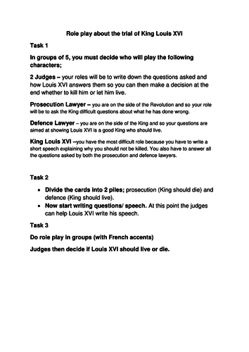 Lesson 9 - Trial and Execution of Louis XVI | Teaching Resources