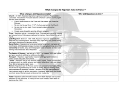 Lesson 13 - French Revolution and Napoleon - Changes Napoleon made to ...