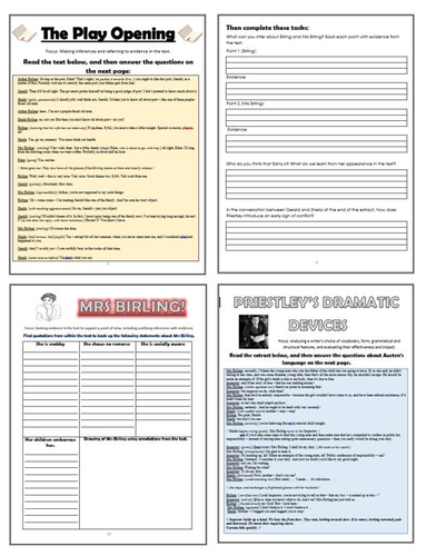 An Inspector Calls Comprehension Activities Booklet! | Teaching Resources