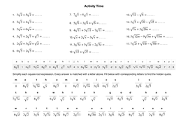 Simplifying square root expressions | Teaching Resources