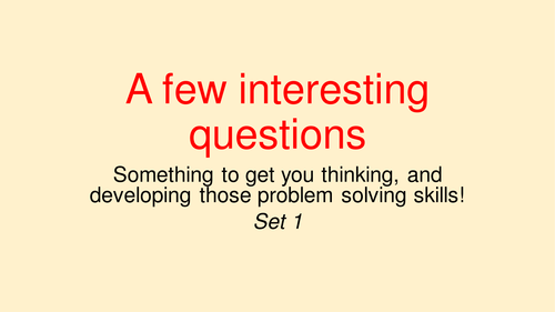 Maths problem solving skills. KS3, KS4/GCSE. Great for classroom ...
