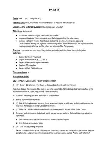 Was Galileo really a heretic? (Mock trial) | Teaching Resources