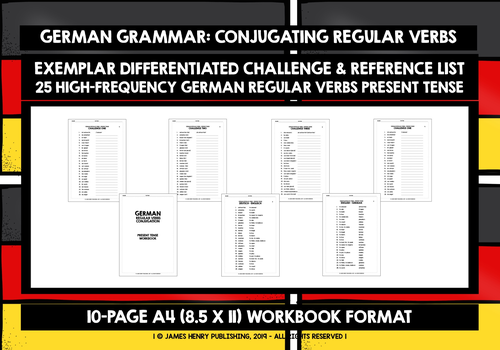 GERMAN REGULAR VERBS PRESENT TENSE CONJUGATION | Teaching Resources