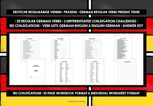GERMAN REGULAR VERBS PRESENT TENSE WORKSHEETS | Teaching Resources