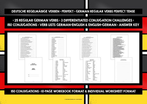 GERMAN REGULAR VERBS PERFECT TENSE CONJUGATION PRACTICE | Teaching ...