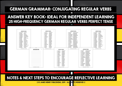 GERMAN REGULAR VERBS PERFECT TENSE CONJUGATION PRACTICE | Teaching ...