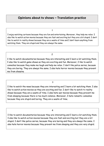 KS3/4 French - Pool of resources on talking about TV | Teaching Resources