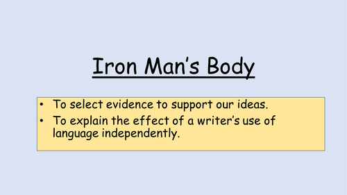 Iron Man by Ted Hughes | Teaching Resources