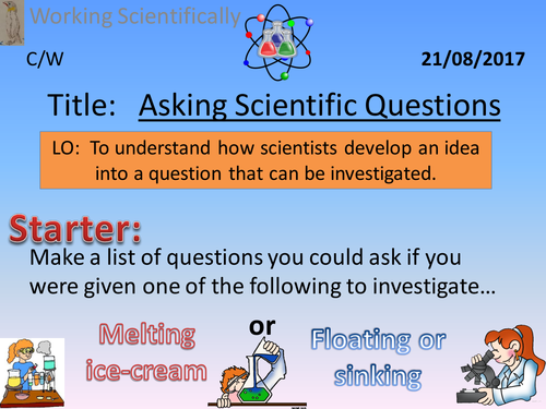 Activate 1: Working Scientifically 1.1 Asking Scientific Questions ...
