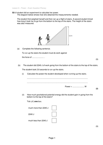 AQA Chapter 1 - Lesson 6 - Power | Teaching Resources AQA Chapter 1 - Lesson 6 - Power | Teaching Resources