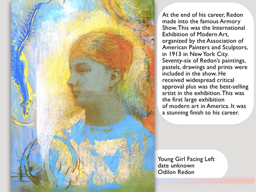 Odilon Redon Art History Symbolism Lithograph Pastel Oil - 188 Slides ...