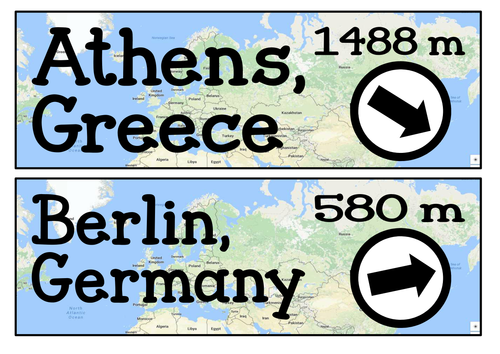 OUR WORLD GEOGRAPHY SIGNPOST - DISPLAY CAPITALS DISTANCE DIRECTION MAPS ...