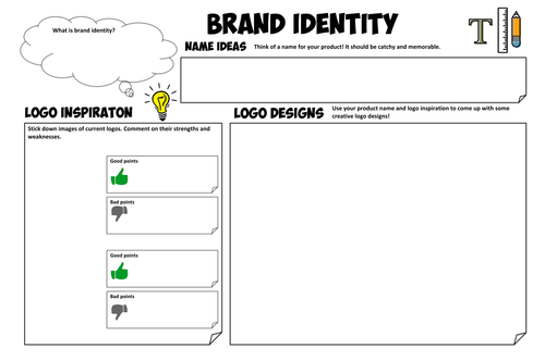A3 brand identity - logo design sheets | Teaching Resources