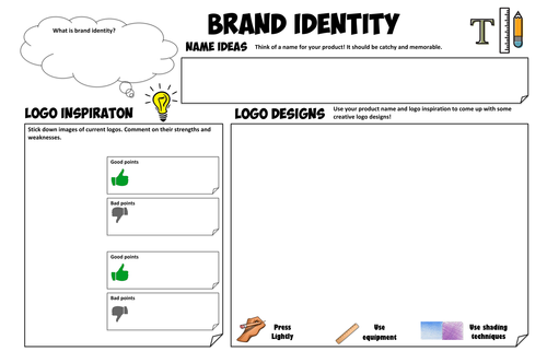 A3 brand identity - logo design sheets | Teaching Resources