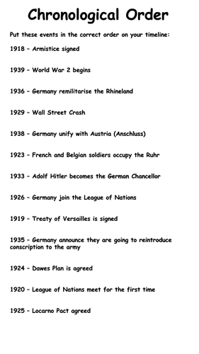 Chronological Order (1 of 11) | Teaching Resources