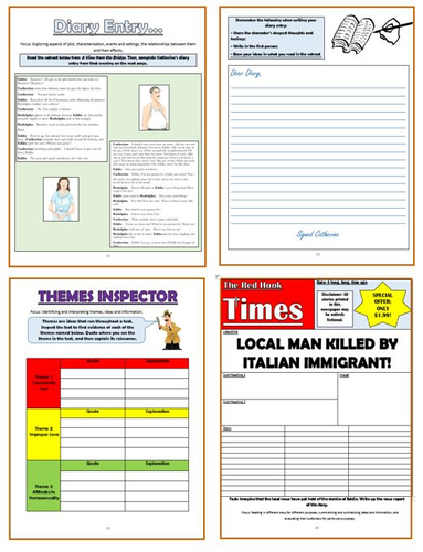 A View from the Bridge Comprehension Activities Booklet! | Teaching ...
